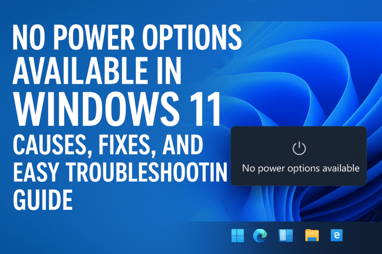 How to Fix No Power Options Available in Windows 11